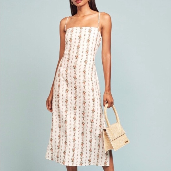 Reformation | Dresses | Nwt Reformation Leo Stappy Midi Linen Dress ...